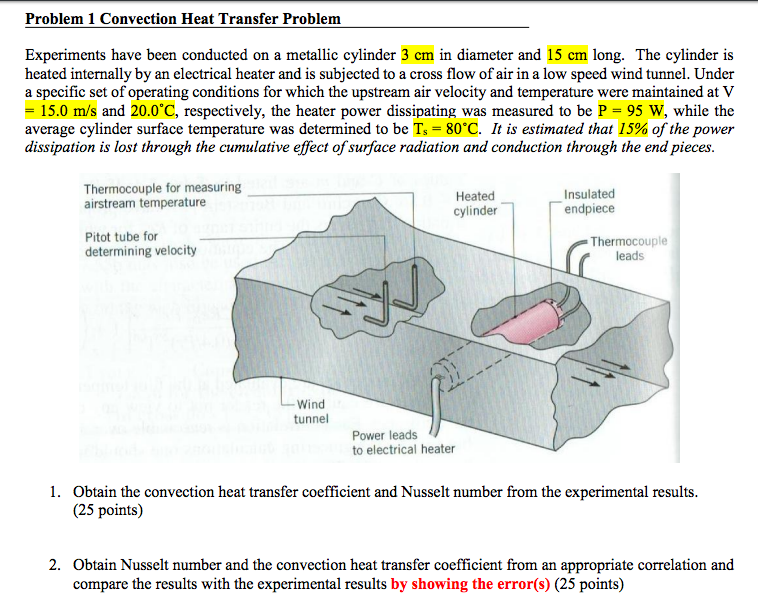 Solved Problem 1 Convection Heat Transfer Problem | Chegg.com