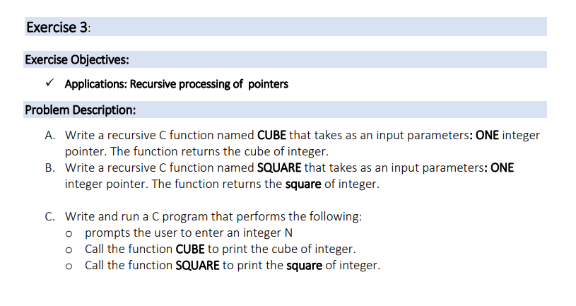 Solved Exercise 3: Exercise Objectives: Applications: | Chegg.com