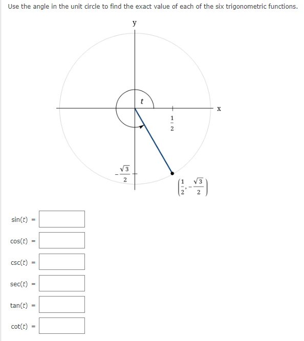 Solved Use the angle in the unit circle to find the exact | Chegg.com