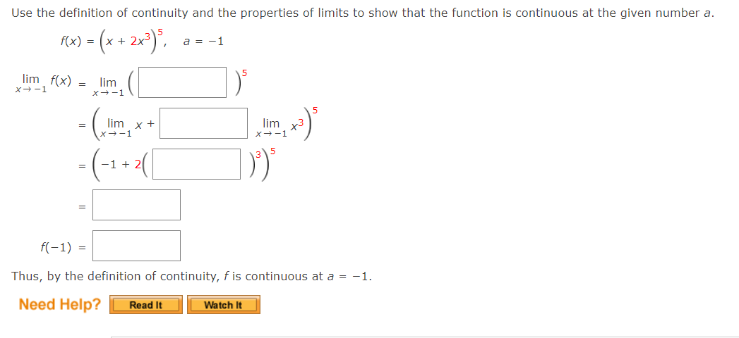 Solved Use the definition of continuity and the properties | Chegg.com