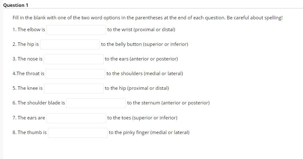 Solved Question 1 Fill in the blank with one of the two word | Chegg.com