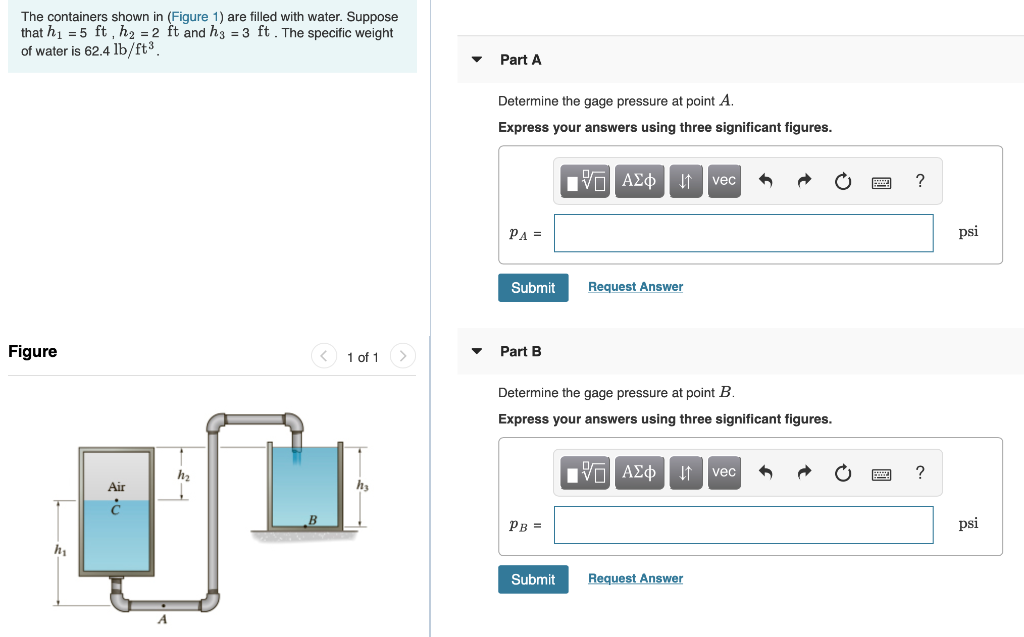 Solved The Containers Shown In Figure 1 Are Filled With Chegg