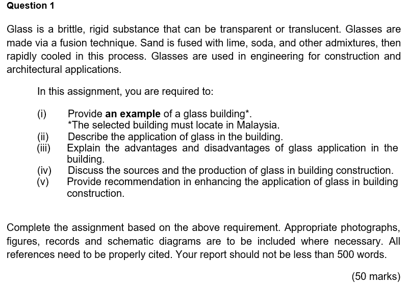 Solved Question 1 Glass is a brittle, rigid substance that | Chegg.com