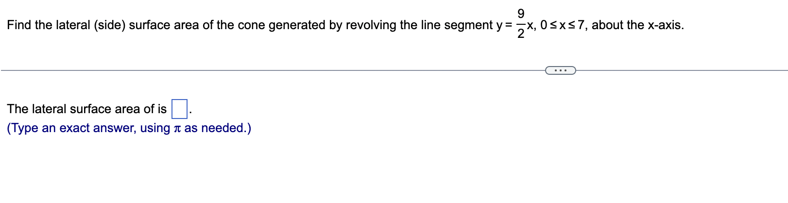 Solved Find the lateral (side) surface area of the cone | Chegg.com