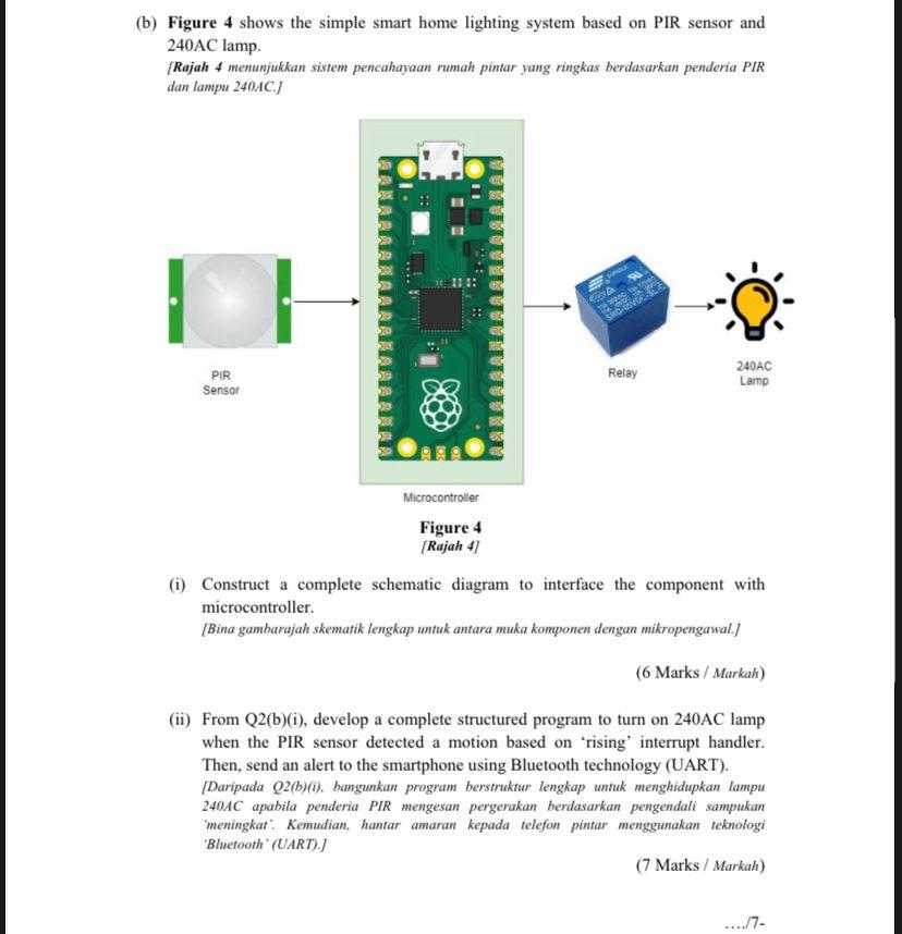 (b) Figure 4 shows the simple smart home lighting | Chegg.com