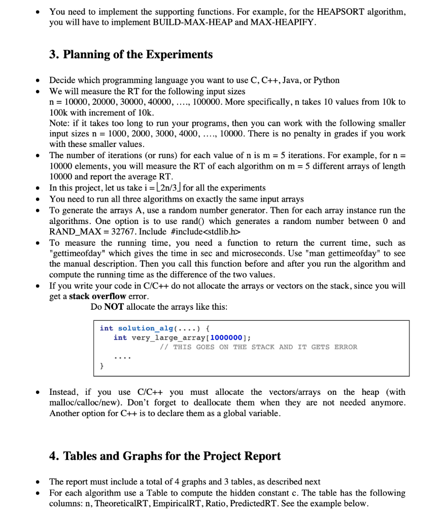 You need to implement the supporting functions. For | Chegg.com