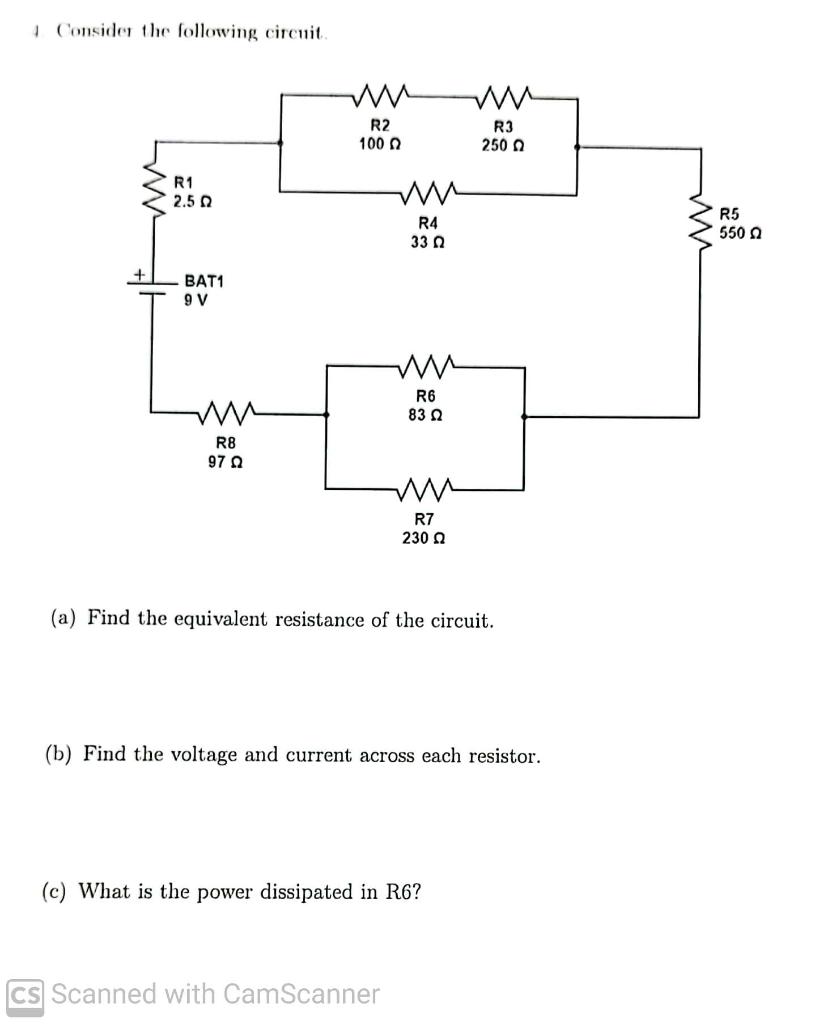 Solved I Consider the following circuit. (a) Find the | Chegg.com