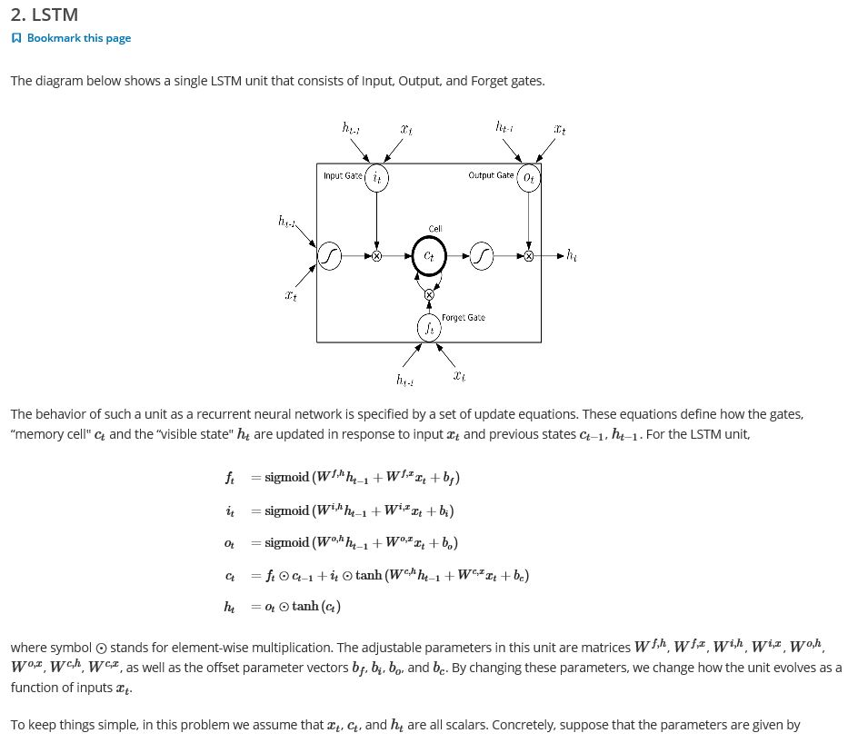 Solved 2. LSTM A Bookmark this page The diagram below shows | Chegg.com