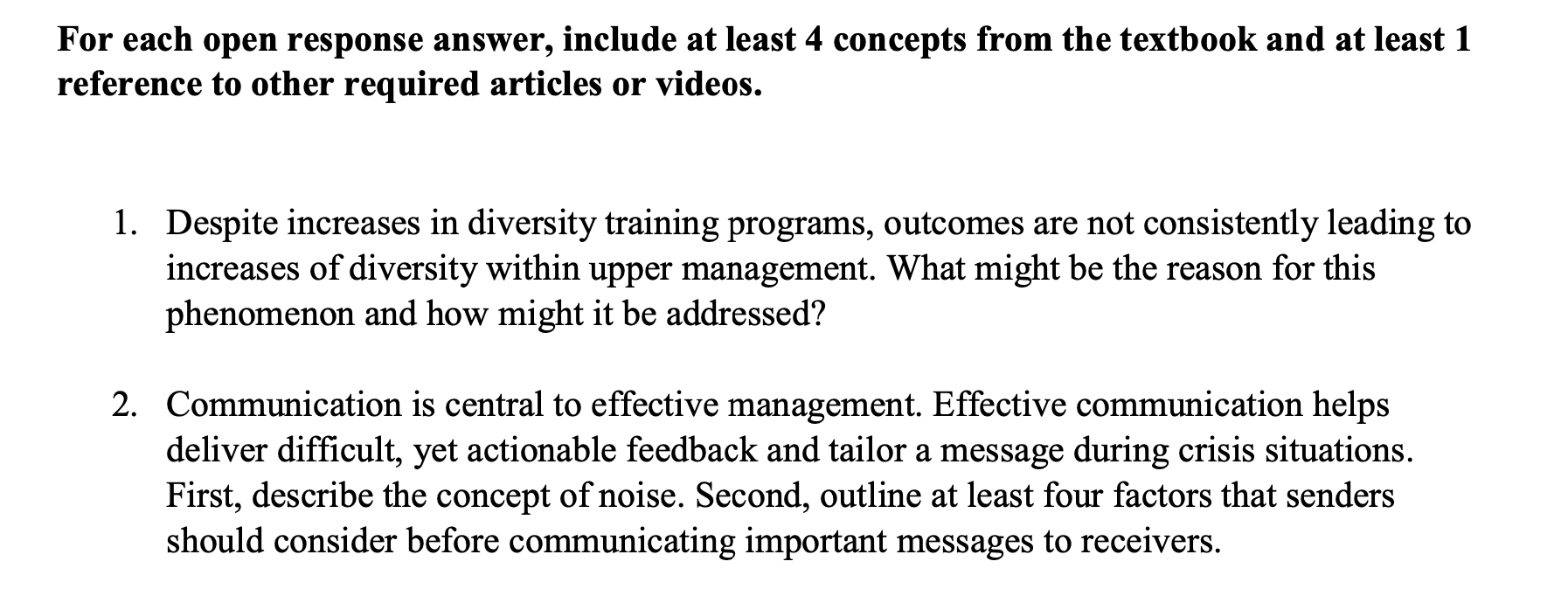 Solved For each open response answer, include at least 4 | Chegg.com