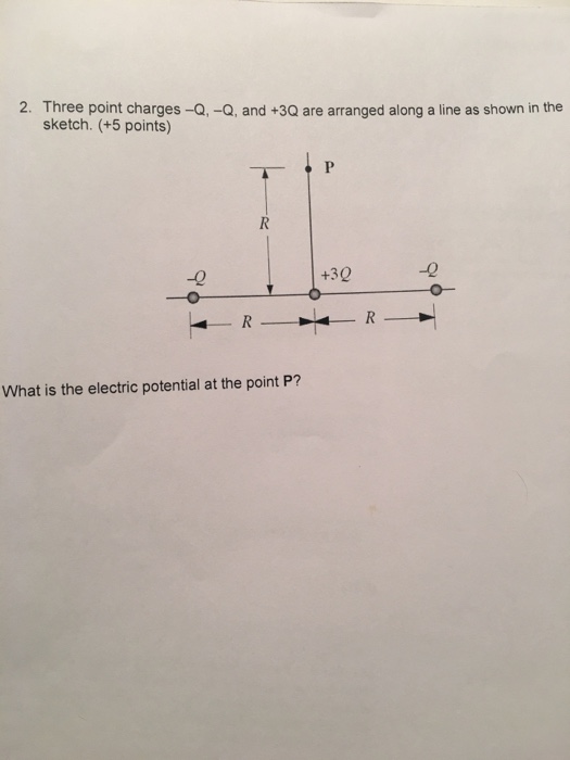 Solved Three point charges -Q, -Q, and +3Q are arranged | Chegg.com