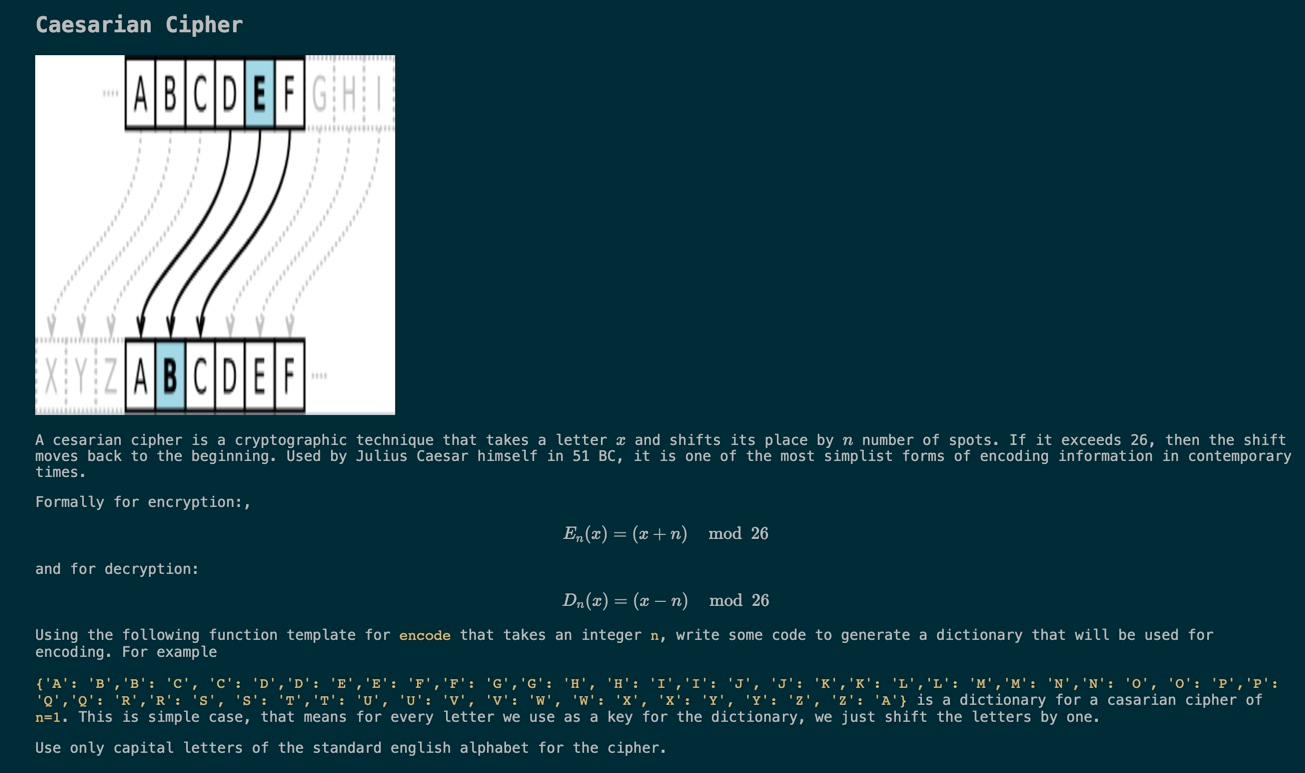 Solved Caesarian Cipher ABCDEFGHI XYZ ABCDEF A cesarian | Chegg.com