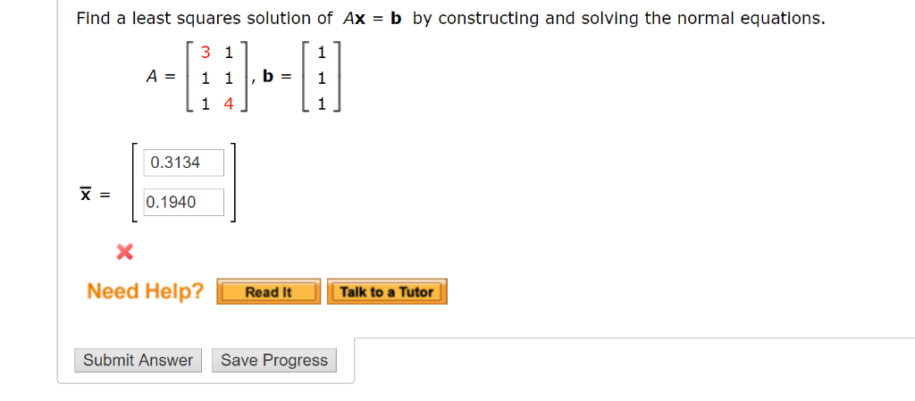 Solved Find a least squares solution of Ax b by constructing | Chegg.com