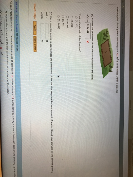Solved A rectangular plot of ground containing A-702 ㎡ is to | Chegg.com
