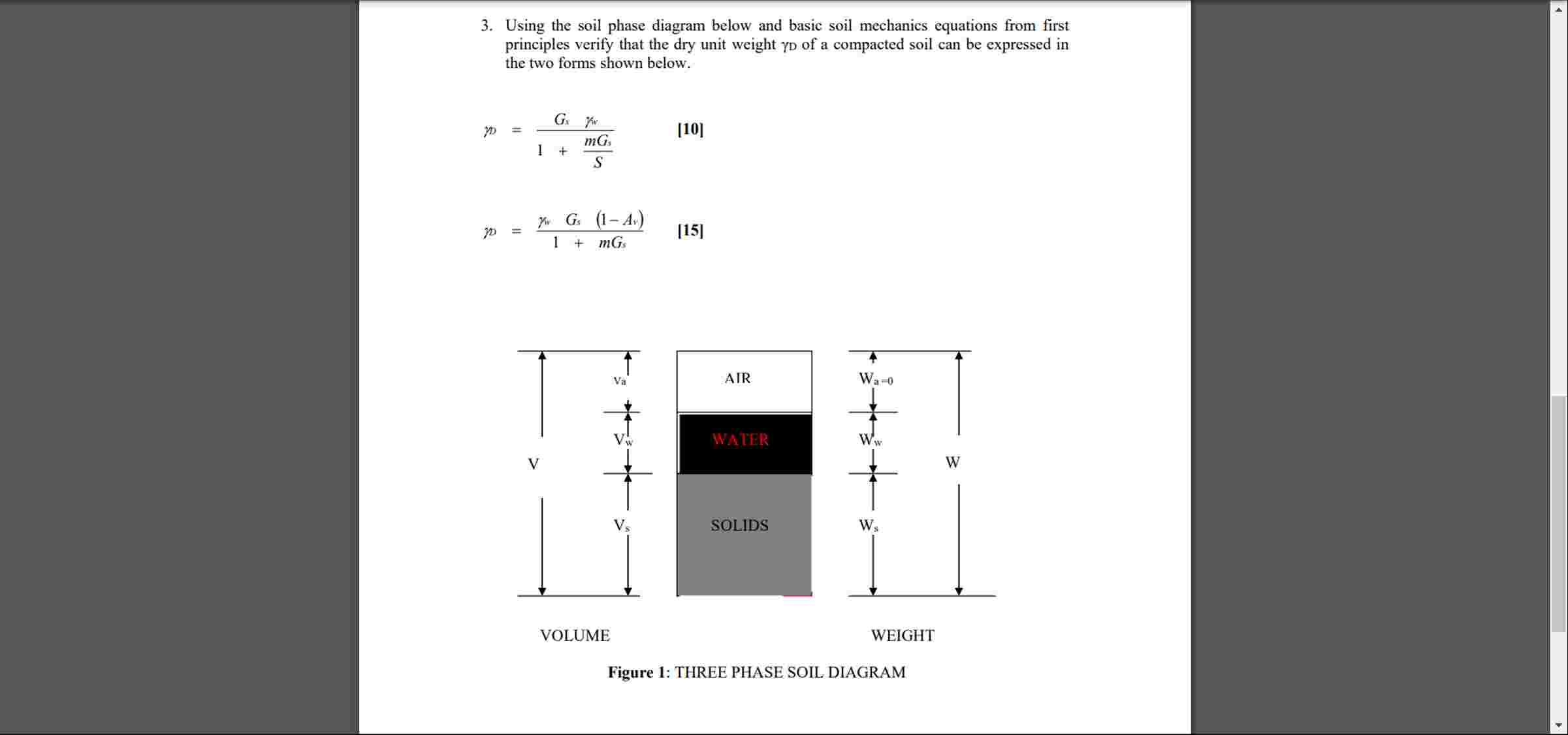 Solved by an EXPERT Using the soil phase diagram below and basic soil | Chegg.com