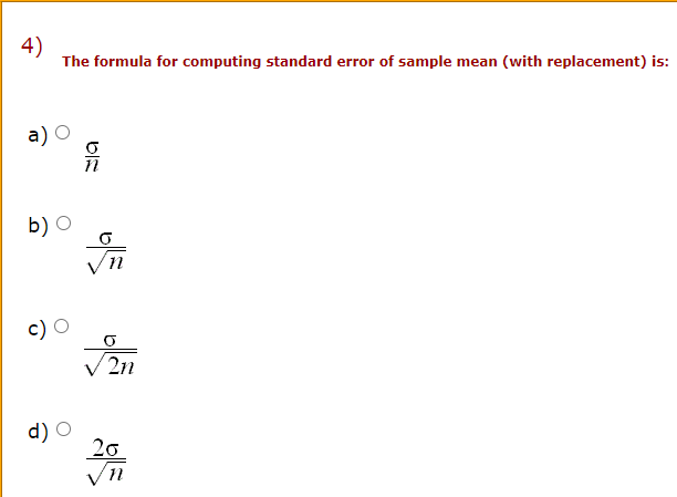 Sample Mean Formula