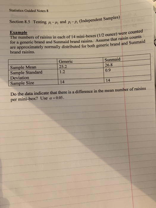 Solved Statistics Guided Notes 8 esting 4-M, and Pp-P, | Chegg.com
