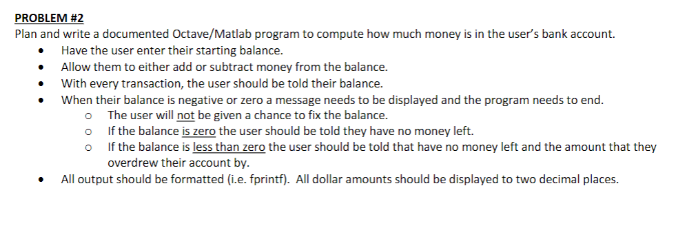 Solved Create octave program with this information that | Chegg.com