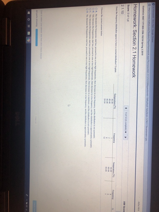 Solved Statistics MAT 177 833 CRN 1921, Spring 2 2019 | Chegg.com