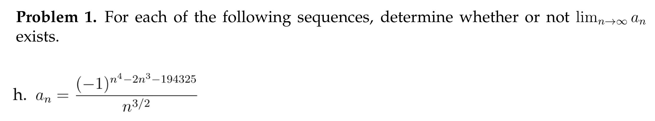 Solved Problem 1. For each of the following sequences, | Chegg.com