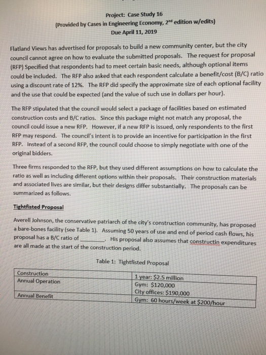 Project: Case Study 16 (Provided by Cases in | Chegg.com