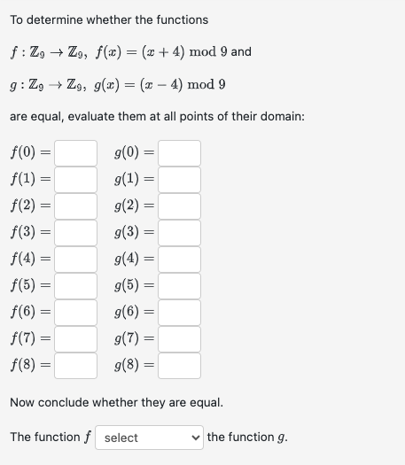 Solved To determine whether the functions | Chegg.com