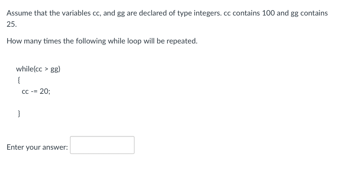 Solved Assume that the variables cc, and gg are declared of | Chegg.com