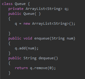 Solved class Queue \{ private Arraylist> q; public Queue( ) | Chegg.com
