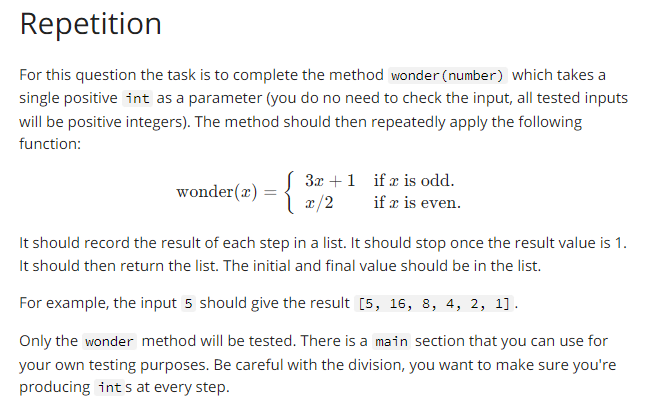 Solved For this question the task is to complete the method | Chegg.com