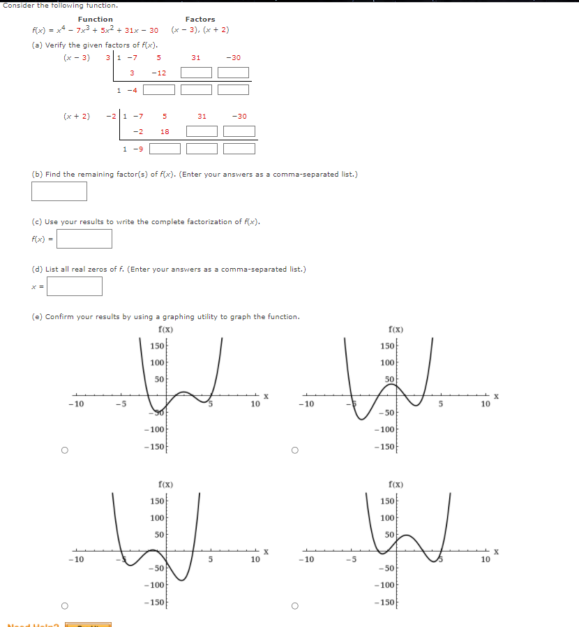 Solved Consider the following function. Function F(x) = x4 - | Chegg.com