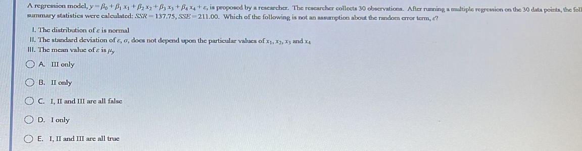 Solved summary statistics were calculated: SSR | Chegg.com