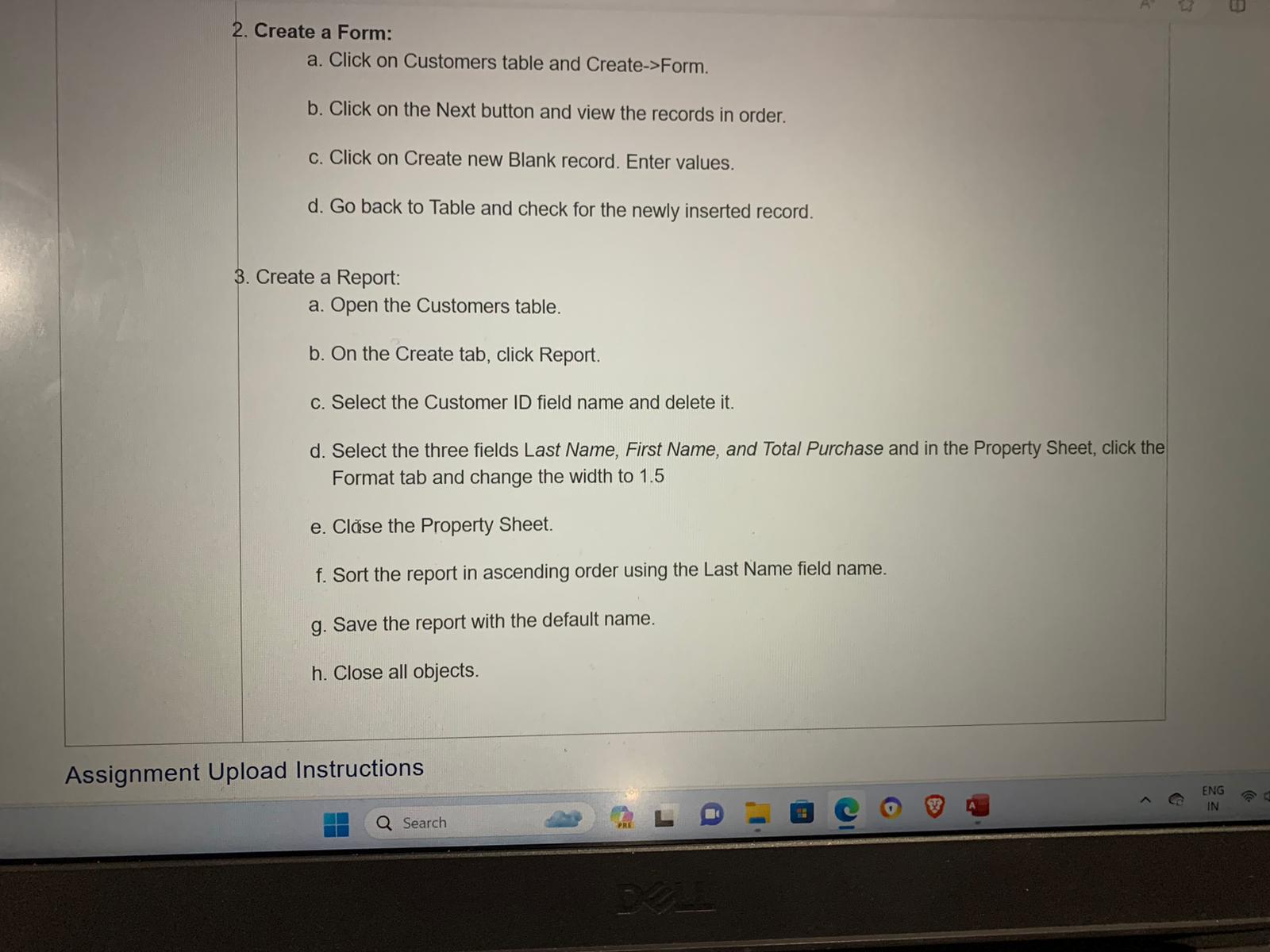 Solved create a form from microsoft accessCreate a Form:a. | Chegg.com