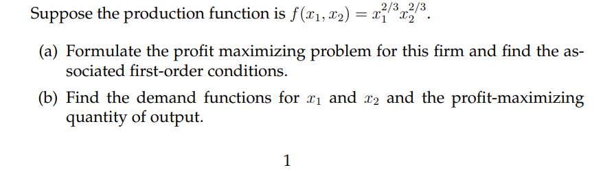 Solved Suppose the production function is | Chegg.com