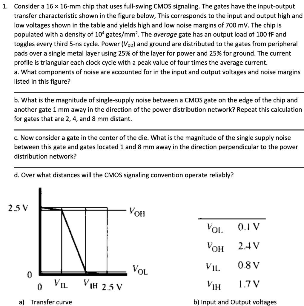 Solved Consider a 16×16−mm chip that uses full-swing CMOS | Chegg.com