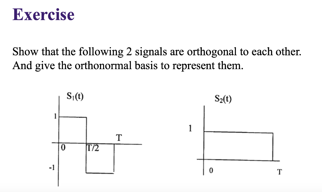 Solved Show that the following 2 signals are orthogonal to | Chegg.com