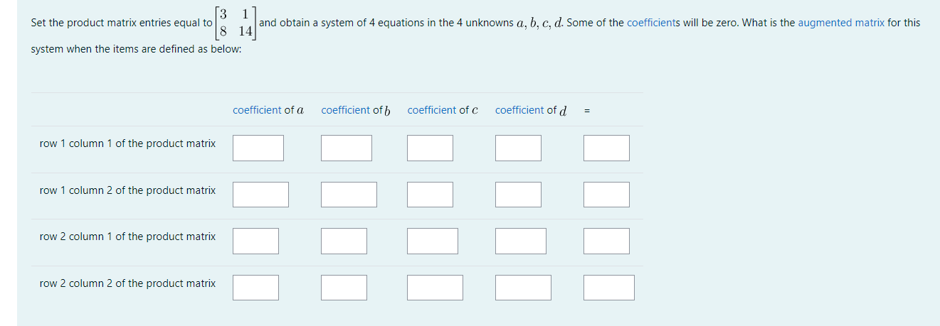 Solved and obtain a system of 4 equations in the 4 unknowns | Chegg.com