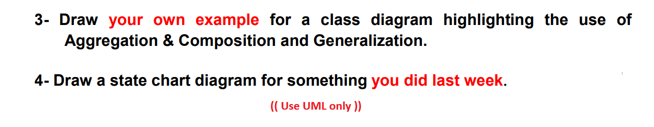Solved 3- Draw your own example for a class diagram | Chegg.com