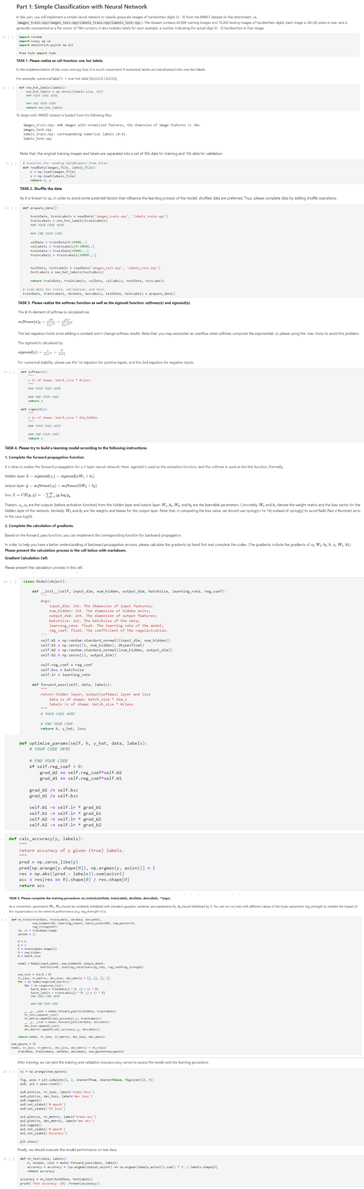 Solved Part 1 Simple Classification With Neural Network Chegg