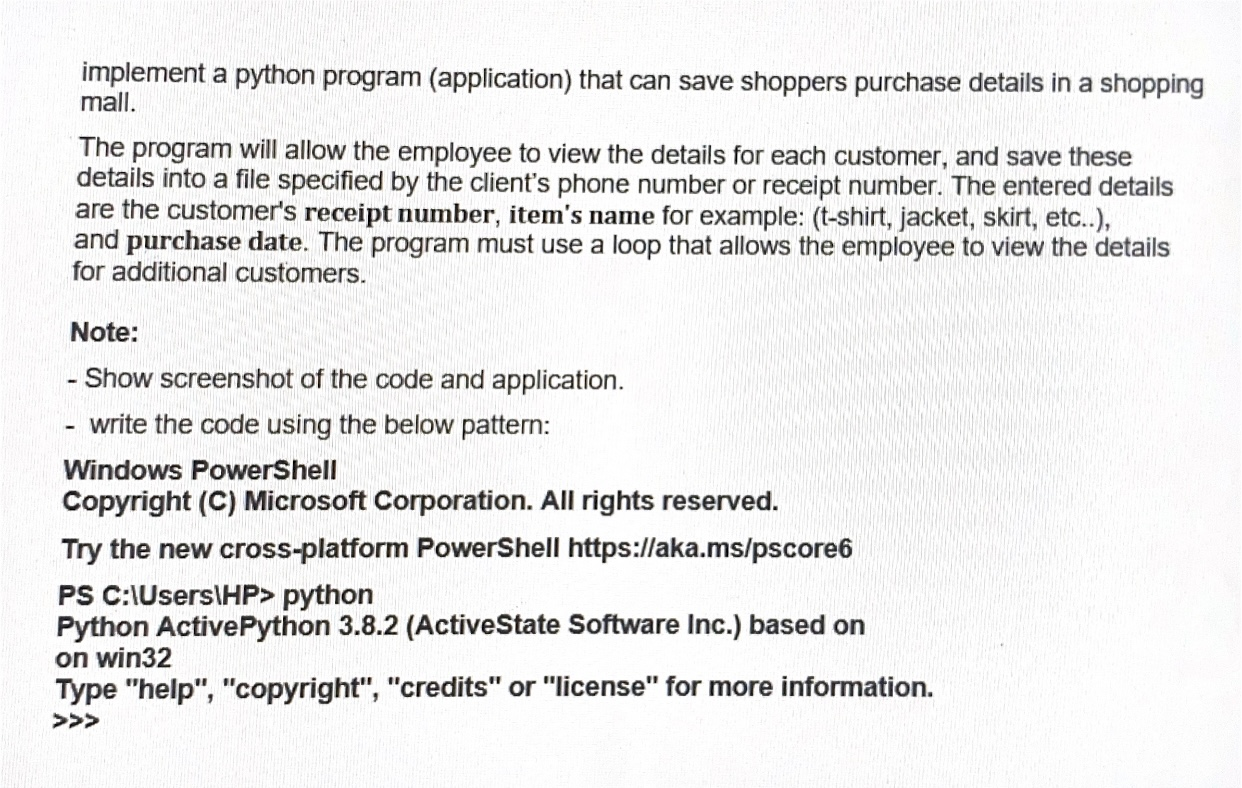 Solved implement a python program (application) that can | Chegg.com