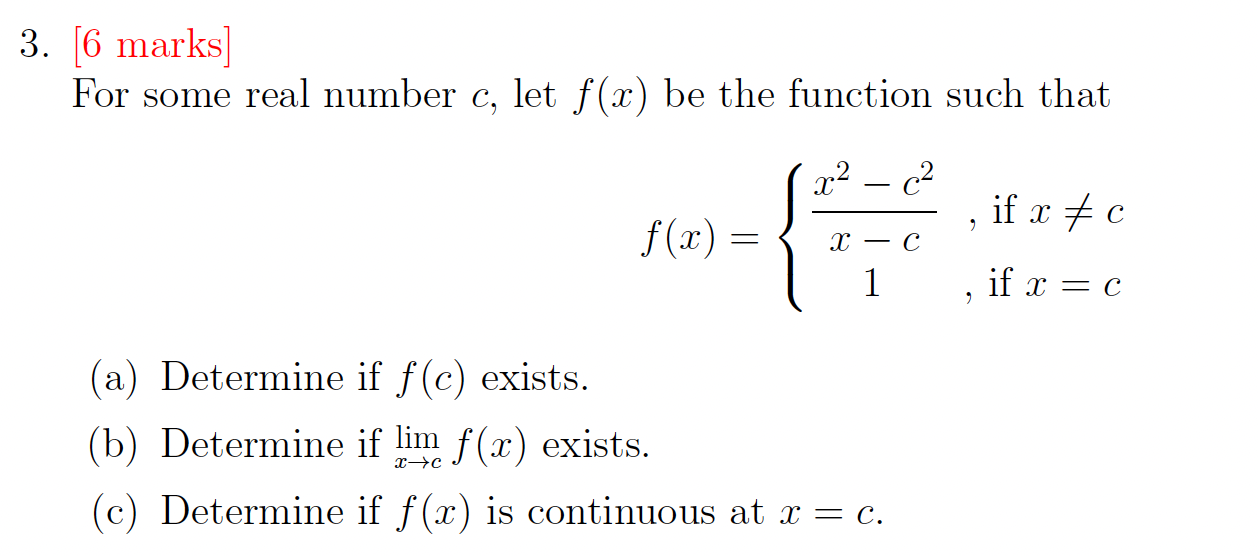 Solved 4. [6 marks] (a) Determine all points at which the | Chegg.com