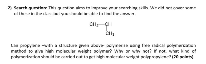 Solved Can propylene -with a structure given above- | Chegg.com