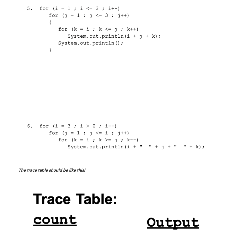 Solved 5. for (i = 1 ; i