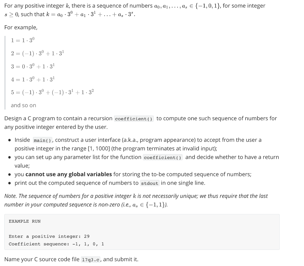 Solved For any positive integer k, there is a sequence of | Chegg.com