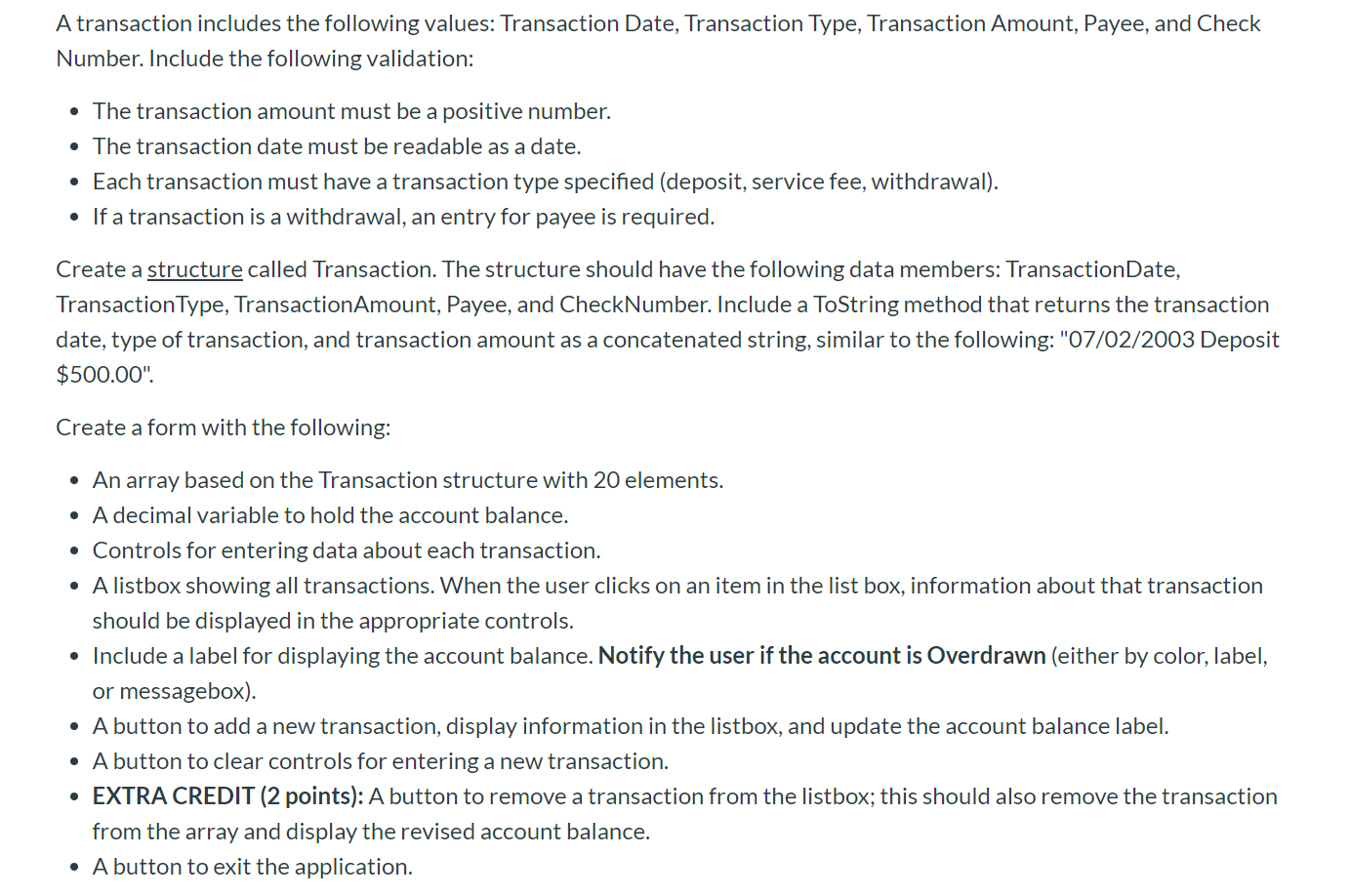 A transaction includes the following values: | Chegg.com