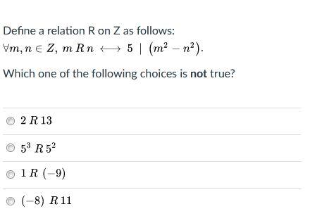 Solved Define a relation Ron Z as follows: Vm, ne z, mRn 5 | Chegg.com