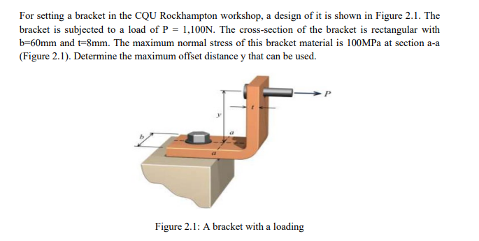Solved For setting a bracket in the CQU Rockhampton | Chegg.com