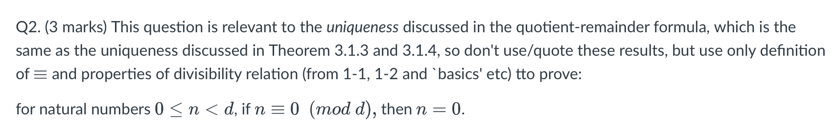 Solved This question is relevant to the uniqueness discussed | Chegg.com