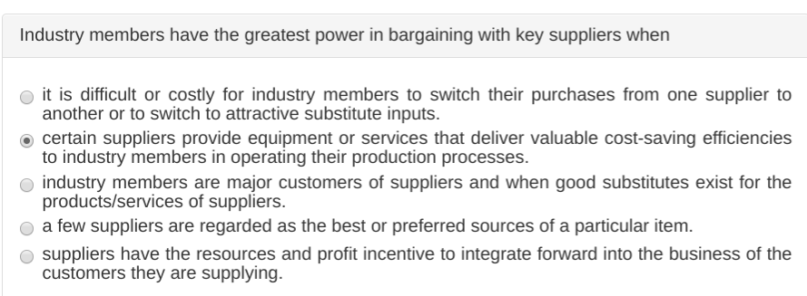 Solved Industry members have the greatest power in | Chegg.com