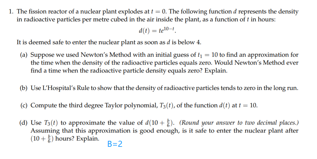 Solved 1. The fission reactor of a nuclear plant explodes at | Chegg.com