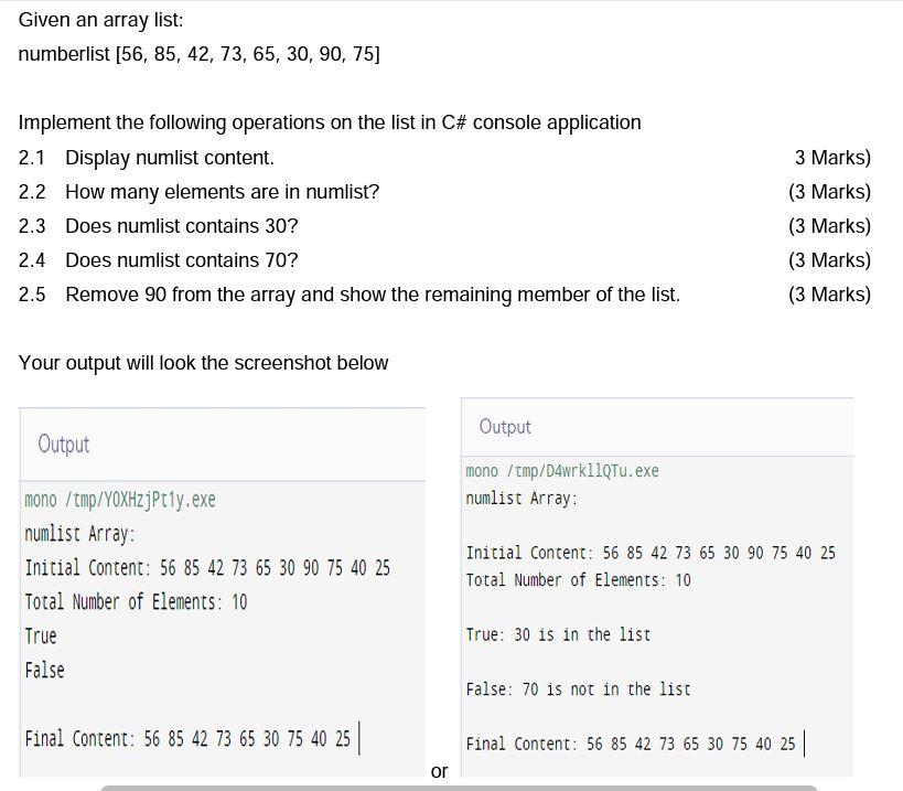 Solved Implement the following operations on the list in C\# | Chegg.com Solved Implement the following operations on the list in C\# | Chegg.com