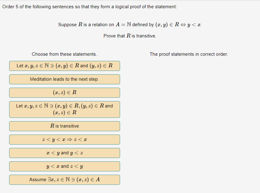 Solved Order 5 of the following sentences so that they form | Chegg.com